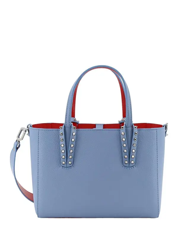 CHRISTIAN LOUBOUTIN Cabata Studded Leather Crossbody Bag - Blue