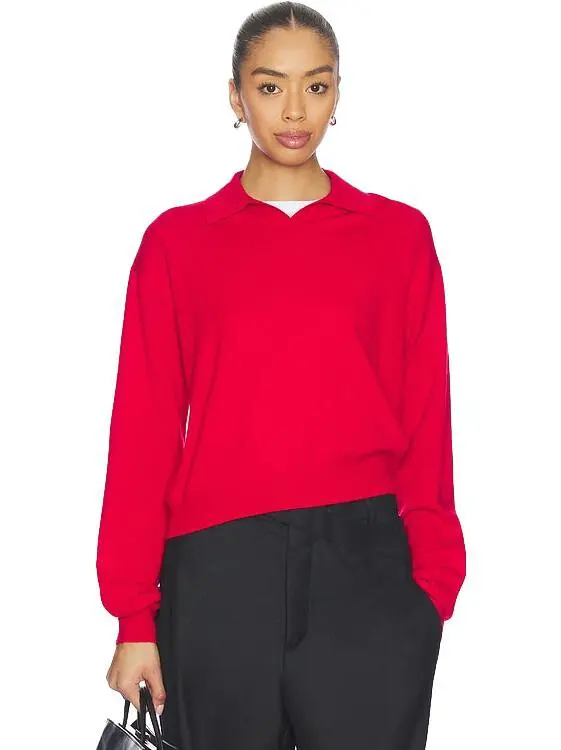 EAVES Whinifred Knit Polo - Red