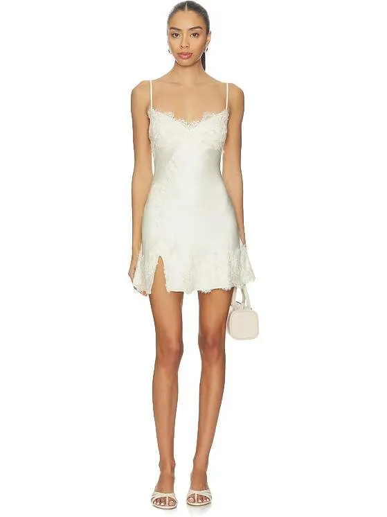 Bardot Alerie Lace Satin Mini Dress - Ivory