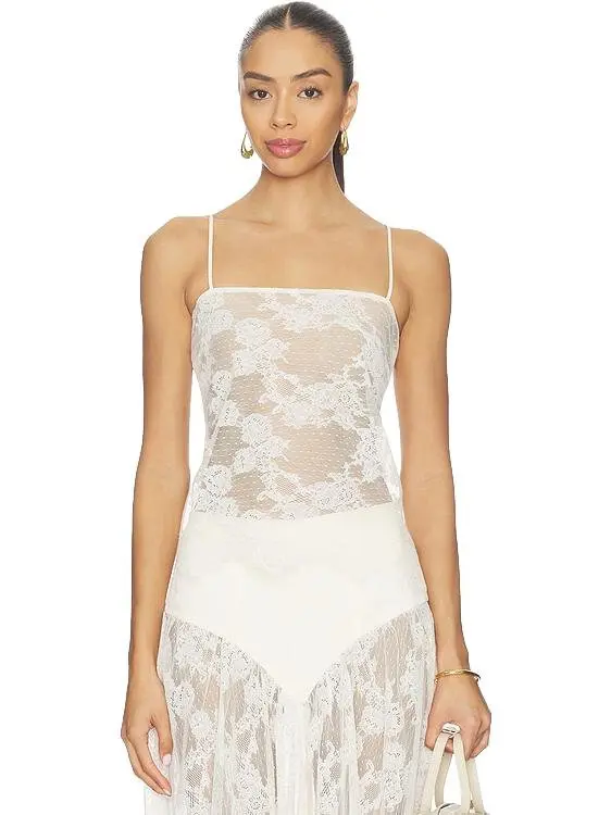 Bardot Hildie Sheer Lace Cami - Light Beige