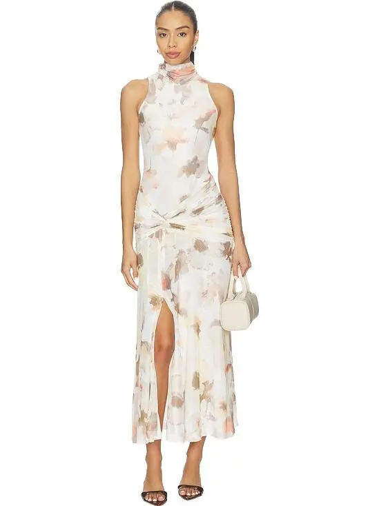 Bardot Leanna Mesh Midi Dress - Ivory Floral