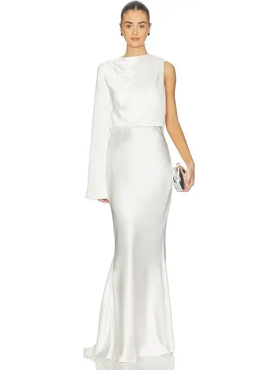 Misha Collection Mantello Satin Dress - Ivory