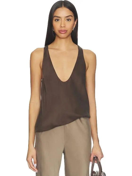EAVES Vivian Silk Top - Ganache