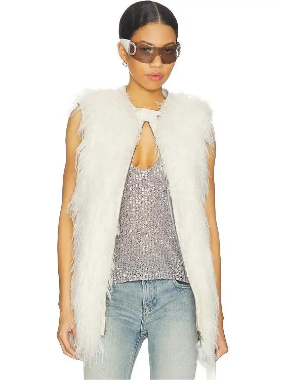 JADED LONDON Mongolian Biker Gilet - White