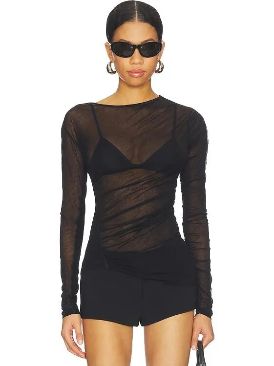 Helmut Lang Seamed Wind Top - Black