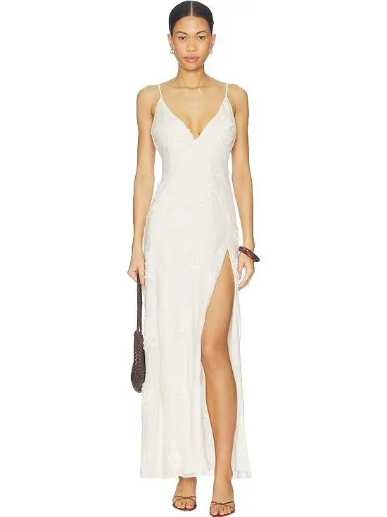 Bardot Romaya V Neck Maxi Dress - Ivory