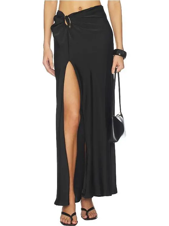 Bardot Dylan Split Front Maxi Skirt - Black