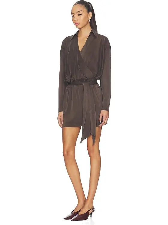 EAVES Gaia Silk Mini Dress - Ganache