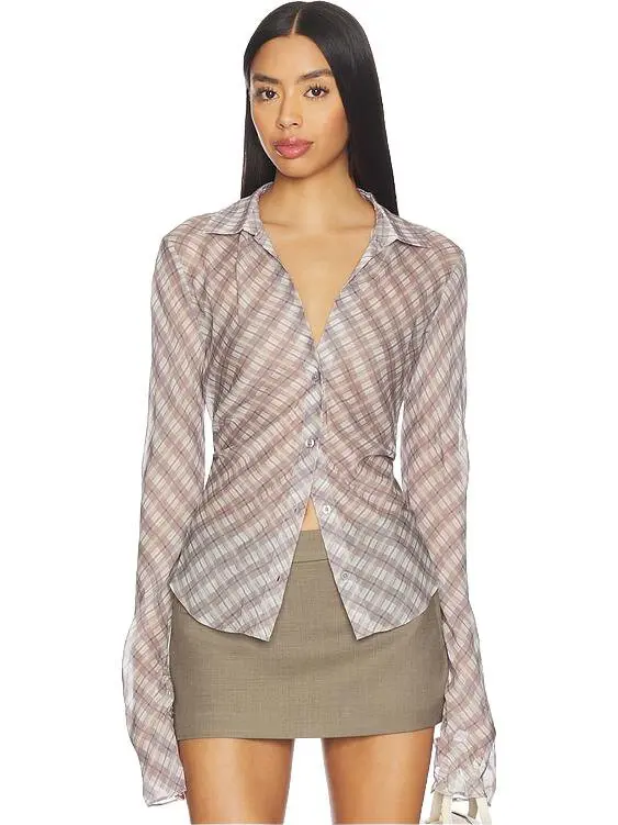 EAVES Vienna Top - Lavender Plaid