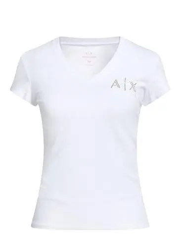 Armani Exchange Jersey T-shirt With Appliqués - White