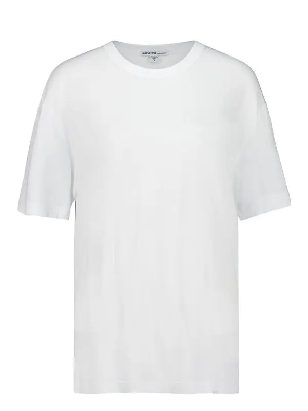 JAMES PERSE Oversized Fit Crepe Jersey Cotton T-shirt - White