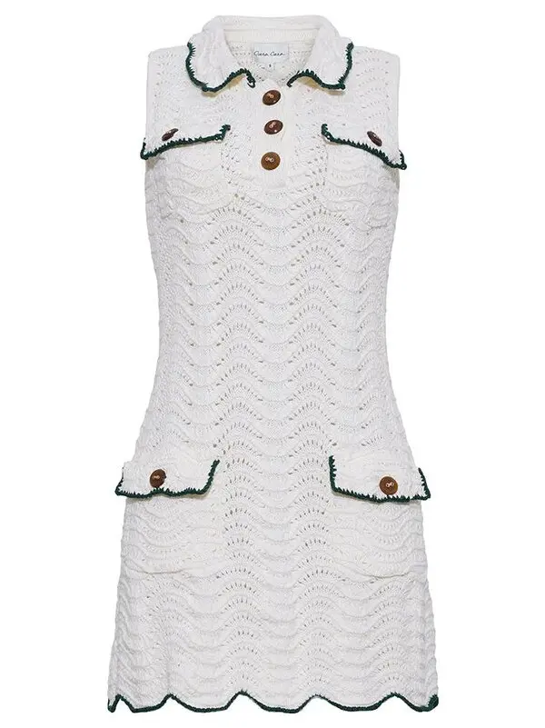 Cara Cara Sheena Mini Dress - Ivory/green Wave
