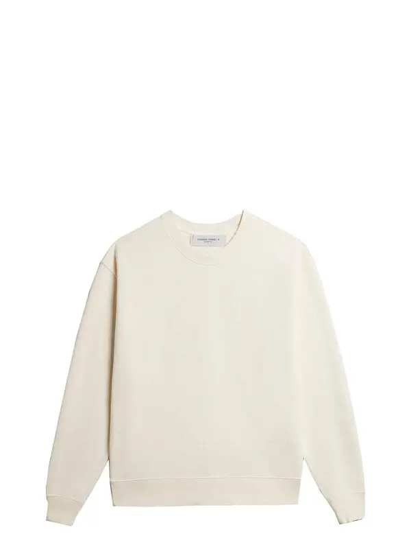GOLDEN GOOSE Boxi Sweatshirt With Logo Patch - Beige