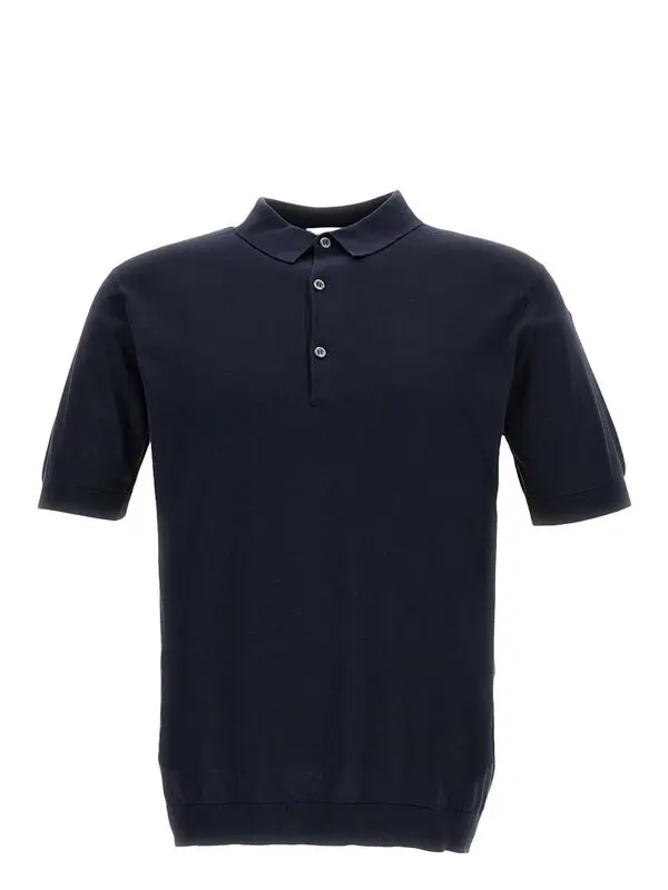 John Smedley Short-sleeved Polo Shirt - Blue