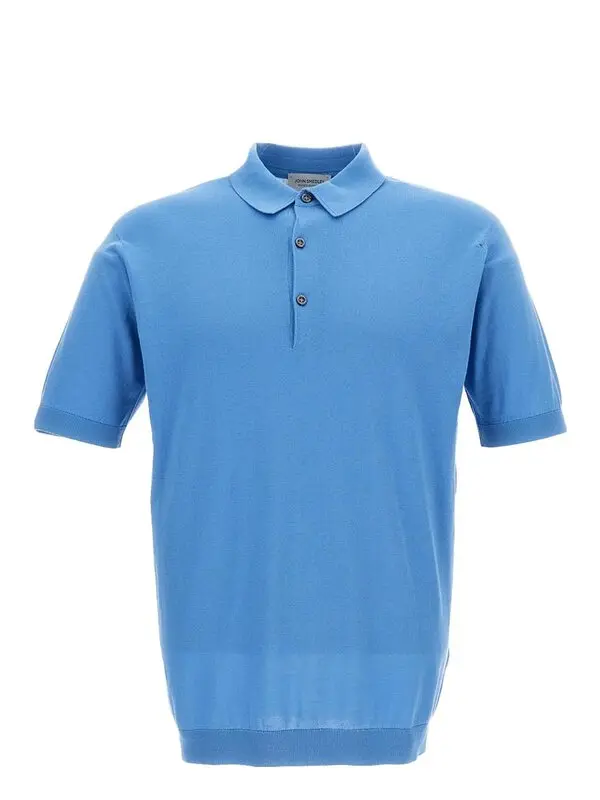 John Smedley Short-sleeved Polo Shirt - Blue