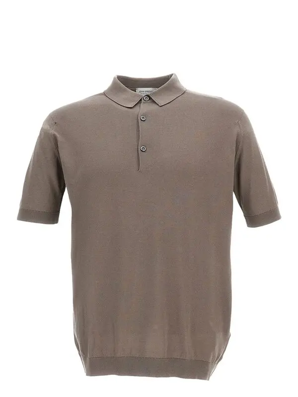 John Smedley Polo Maniche Corte - Grey