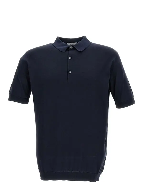 John Smedley Short-sleeved Polo Shirt - Blue