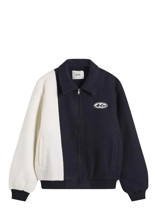 ARTE Wool Varsity Jacket - Blue/white