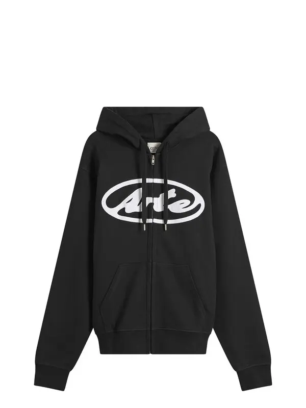 ARTE Circle Logo Zip Hoodie - Black