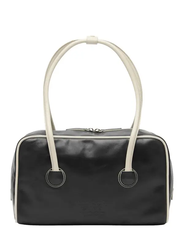MARGESHERWOOD Soft Piping Boston Bag - Black/light Grey