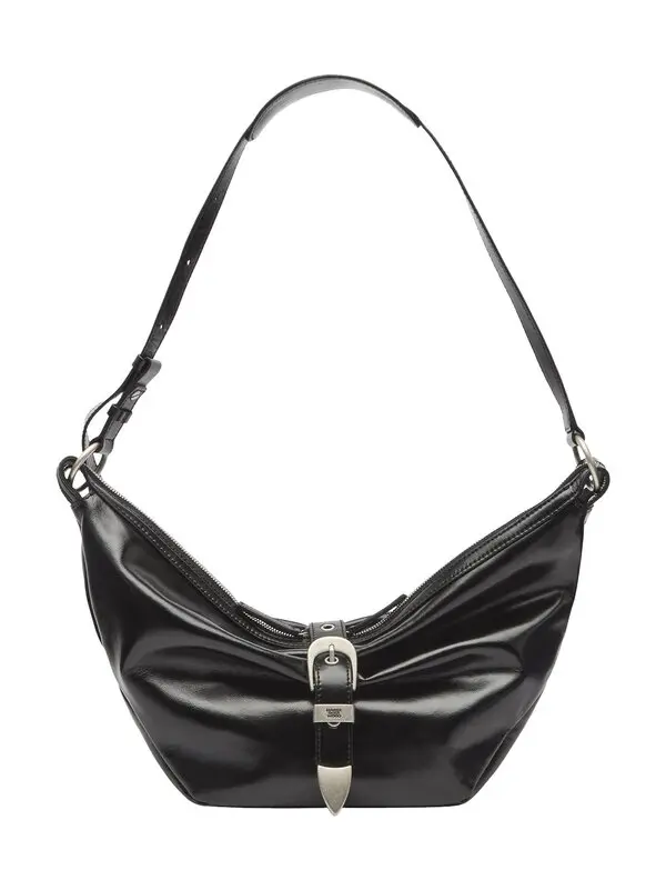 MARGESHERWOOD Belted Hobo Shoulder Bag Medium - Black