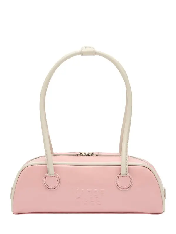 MARGESHERWOOD Mini Soft Piping Boston Bag - Baby Pink/light Grey