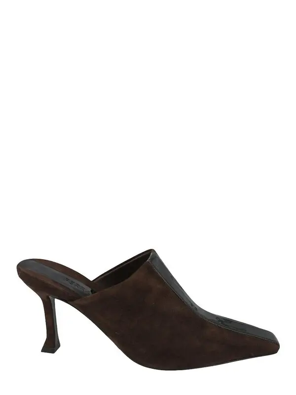 FERRAGAMO Sophye Suede Mules - Dark Brown
