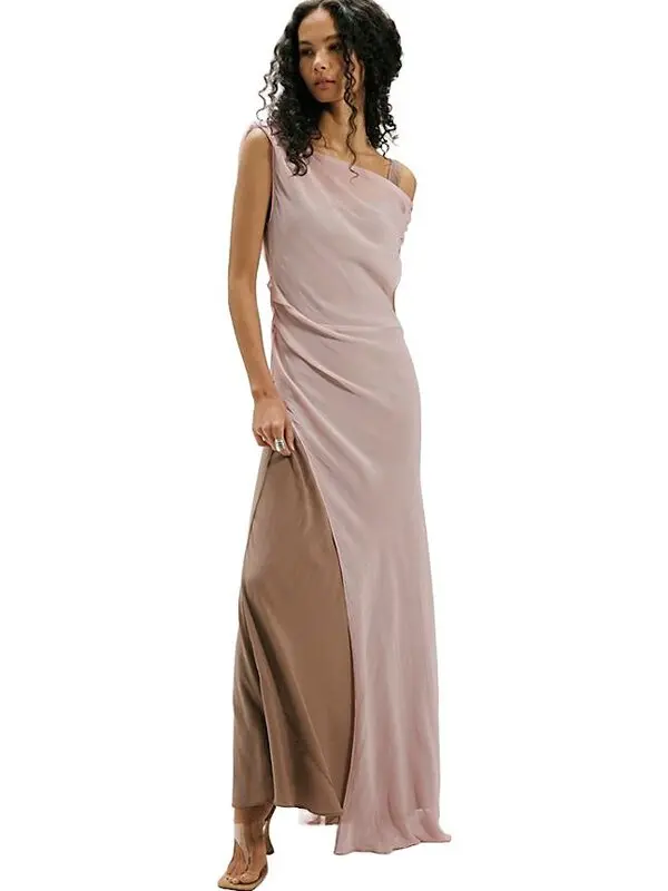 Bec & Bridge Augustin Asymmetrical Maxi Dress - Mauve/mauve Smoke
