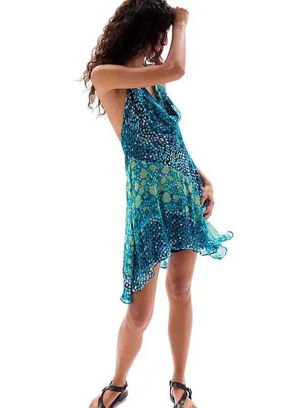 Free People Donna Mini Dress - Teal Combo