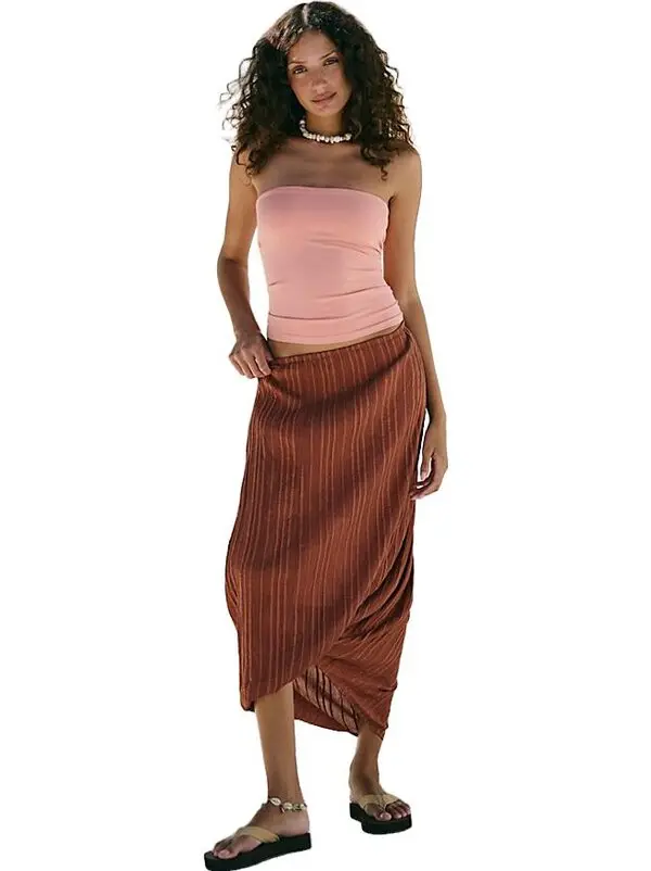 Free People Draped Dreams Maxi Skirt - Honey Topaz