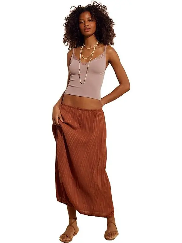 Free People Draped Dreams Maxi Skirt - Honey Topaz