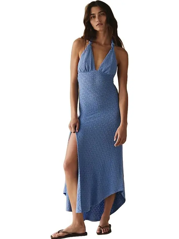 Free People Amelie Midi Dress - Blue Vista