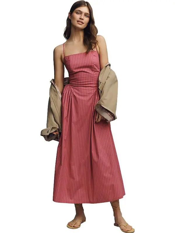 PISTOLA Sadee Square-neck Maxi Dress - Magenta Stripe