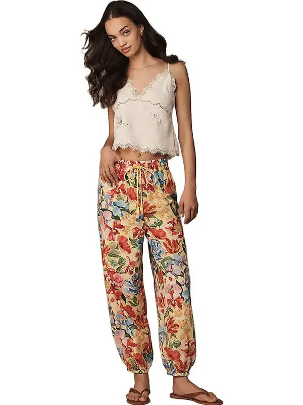 Farm Rio Printed Balloon Pants - Garden Terrace