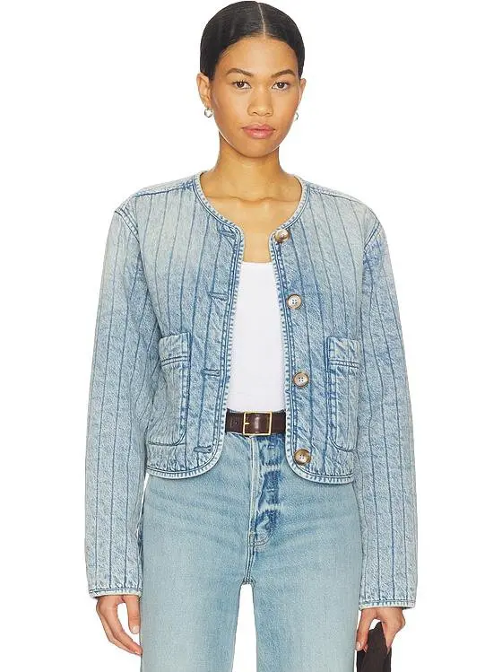 Blanknyc Quilted Denim Jacket - Blue