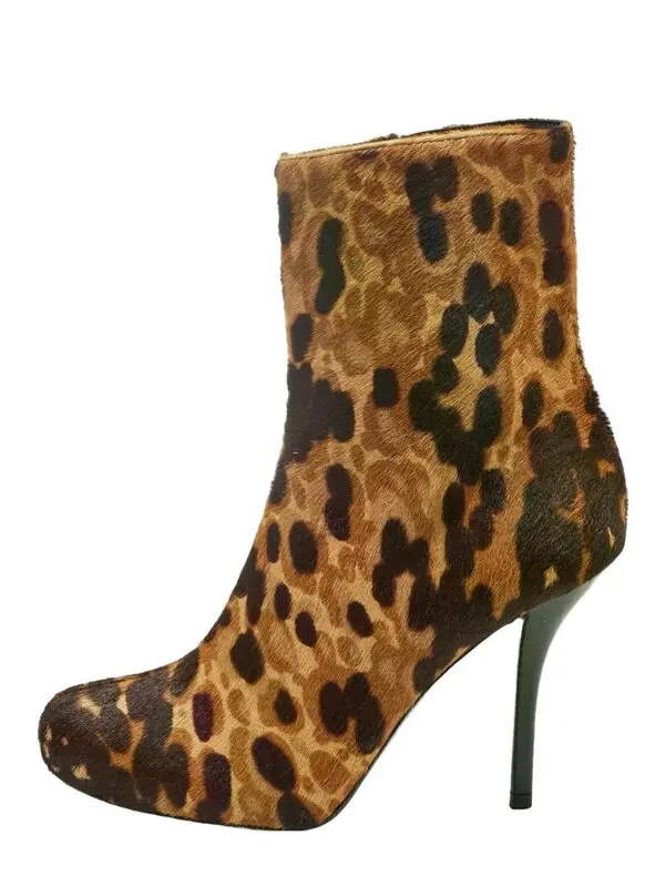 Balenciaga Leopard-print Ankle Boots - Brown