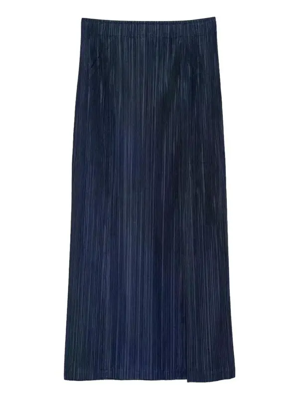 Issey Miyake Pleated Midi Skirt - Blue