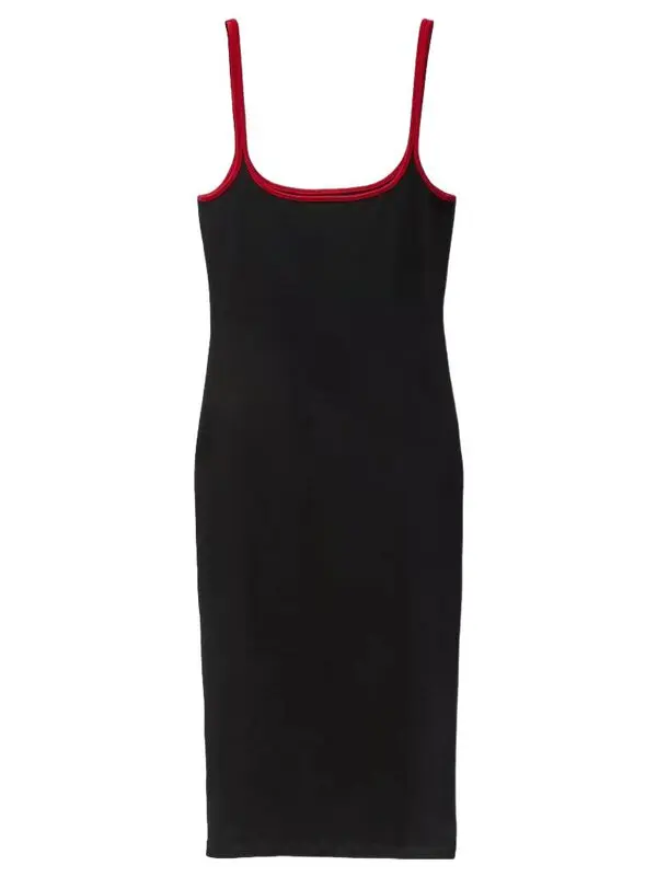 Versace Trim Sleeveless Dress - Black