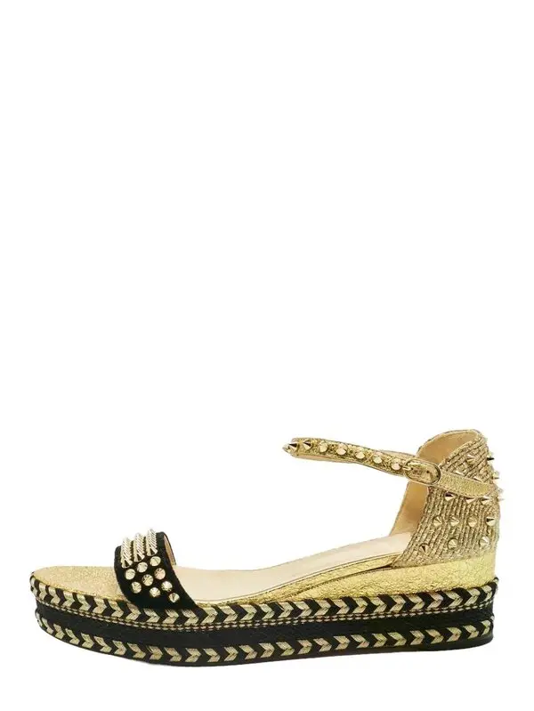 CHRISTIAN LOUBOUTIN Spike Stud-embellishment Espadrilles - Gold