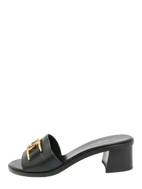 LOUIS VUITTON Logo-embellished Leather Sandals - Black
