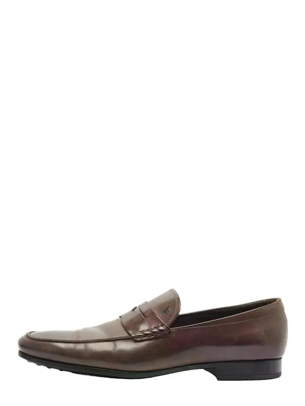 TOD'S Penny Leather Loafers - Brown