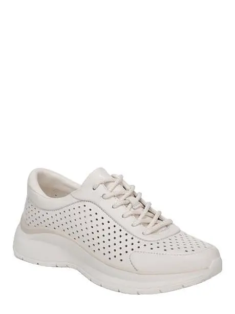 Naturalizer Perforated Leather Sneakers - Warm White