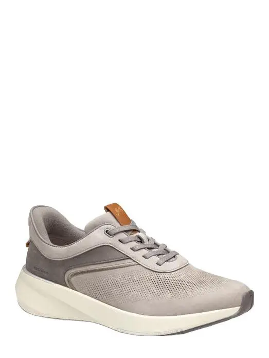 Johnston & Murphy Surge U-throat Embossed Leather Sneaker - Gray Nubuck
