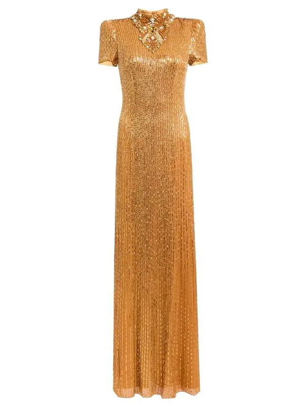 Jenny Packham Embellished Maxi Gown - Amber