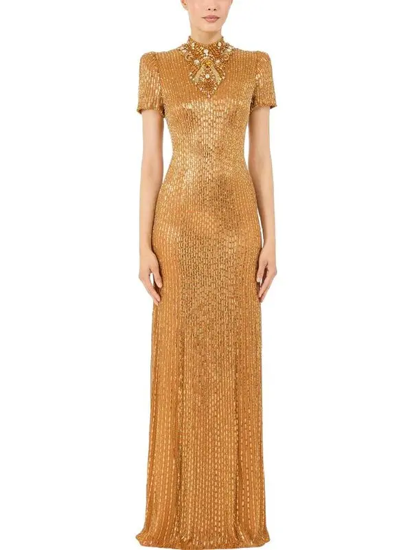 Jenny Packham Embellished Maxi Gown - Amber