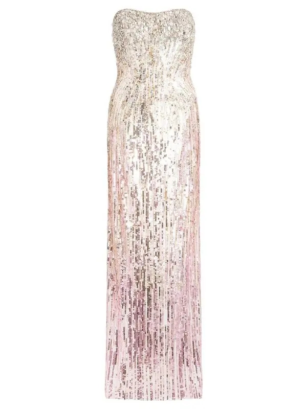 Jenny Packham Cesonia Embellished Strapless Maxi Dress - Sugar