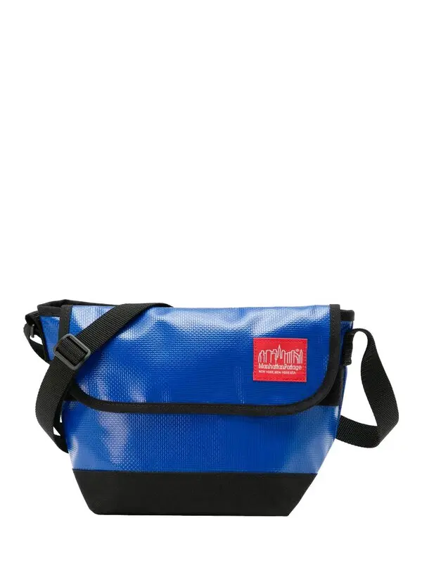 MANHATTAN PORTAGE Vinyl Vintage Mini Messenger Bag - Navy