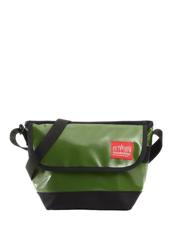 MANHATTAN PORTAGE Vinyl Vintage Mini Messenger Bag - Olive