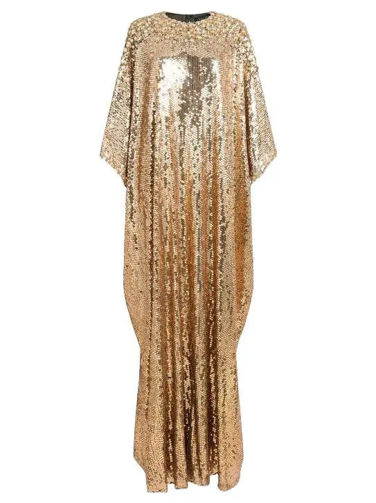 Jenny Packham Fontaine Sequin-embellished Maxi Dress - Bronze