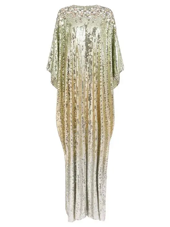 Jenny Packham Fontaine Sequin-embellished Maxi Dress - Marmo Green
